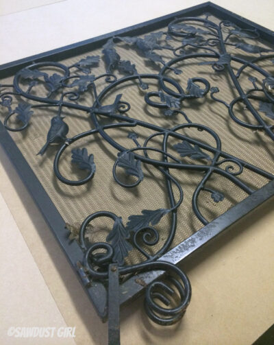 Repurposed Metal Fireplace Screen | Sawdust Girl
