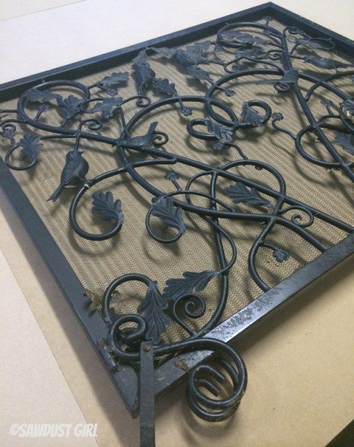 Repurposed Metal Fireplace Screen | Sawdust Girl
