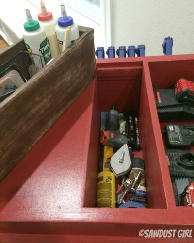 Rolling Tool Cart And Air Compressor Storage | Sawdust Girl