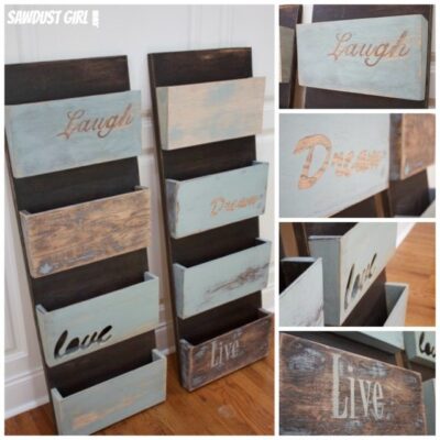 DIY Hanging Organizer - Files Or Magazines | Sawdust Girl