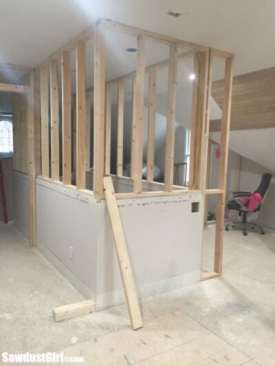 Creating Usable Space By Extending Stairway Walls. | Sawdust Girl