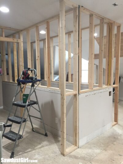 Creating Usable Space By Extending Stairway Walls. | Sawdust Girl