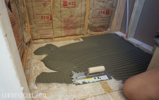 Tile Ready Shower Pan Installation | Sawdust Girl