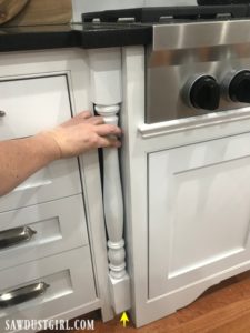 Adding Decorative Legs To Cooktop Cabinet | Sawdust Girl