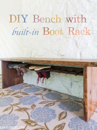 How To Build A Bench With A Built-in Boot Rack | Sawdust Girl